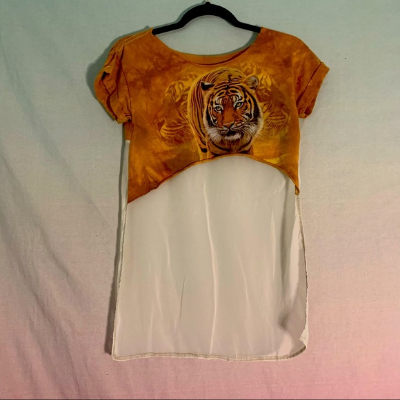 first of a kind | Tops | High Low Cropped Tiger Crop Top | Poshmark